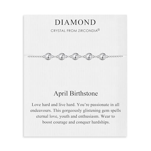 Philip Jones April Birthstone Bracelet Created with Diamond Zircondia® Crystals