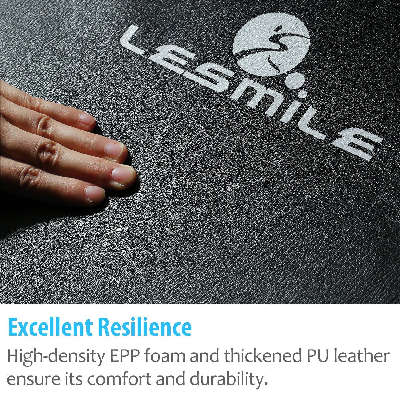 LESMILE Gymnastic Mats Waterproof PU Leather Thick Folding Exercise Gym Mats Tumbling Mats with Carrying Handles 6' x 2' Black