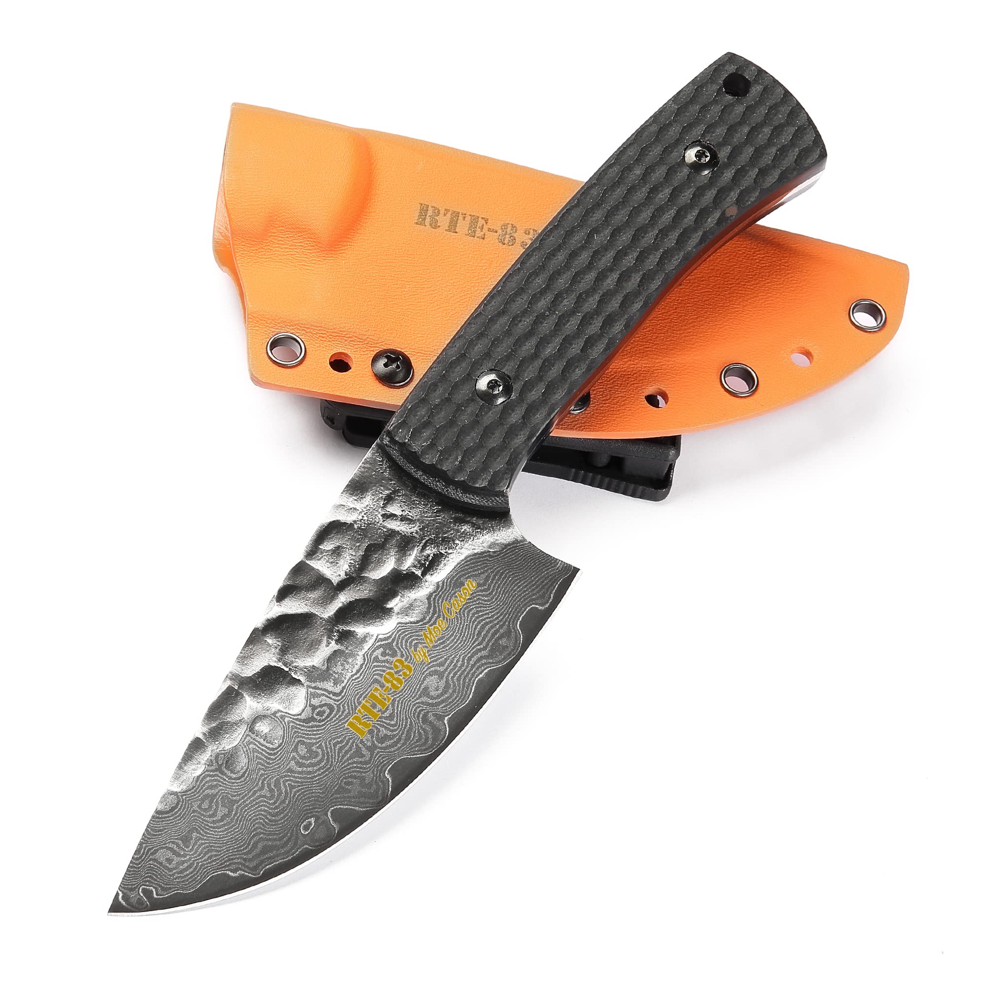 Route 83 Knives by Moe Cason EDC Every Day Chef Damascus Steel with Sheath