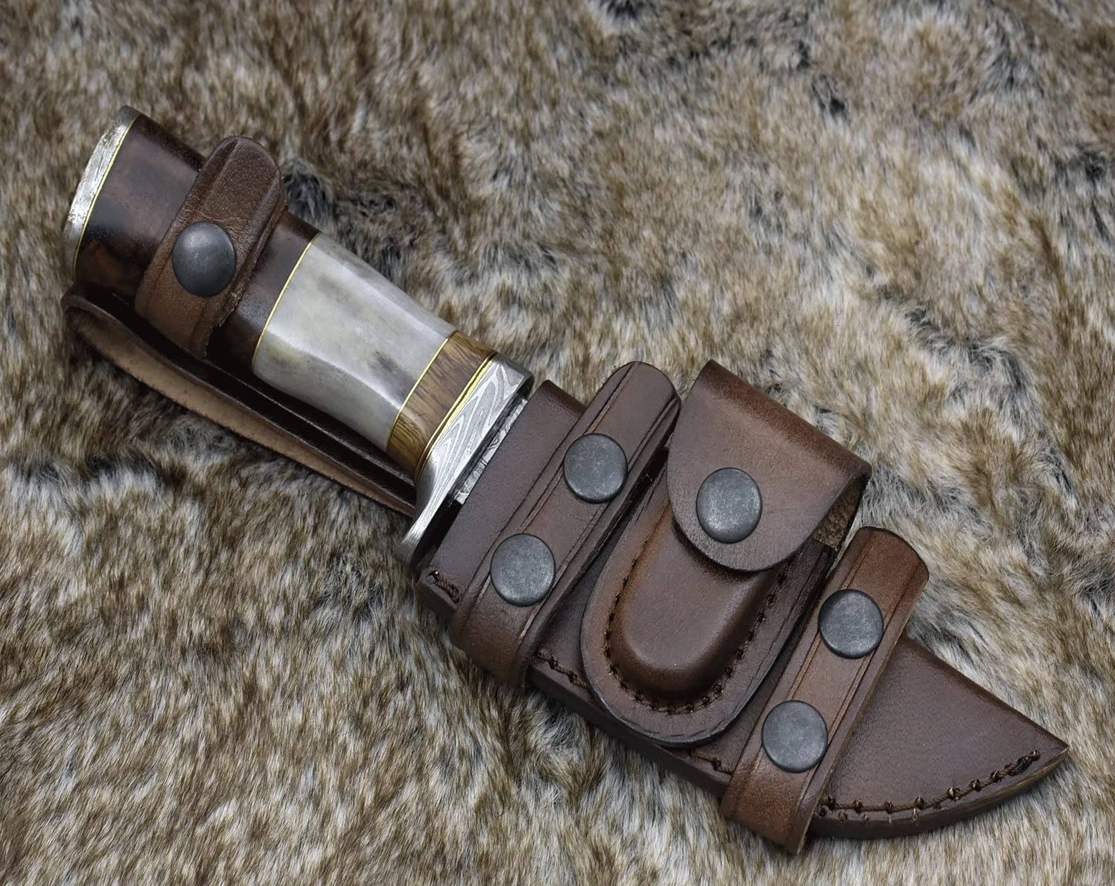 PSK180 - 9.5" inches - DAMASCUS STEEL HUNTING KNIFE, Custom Bowie Knife