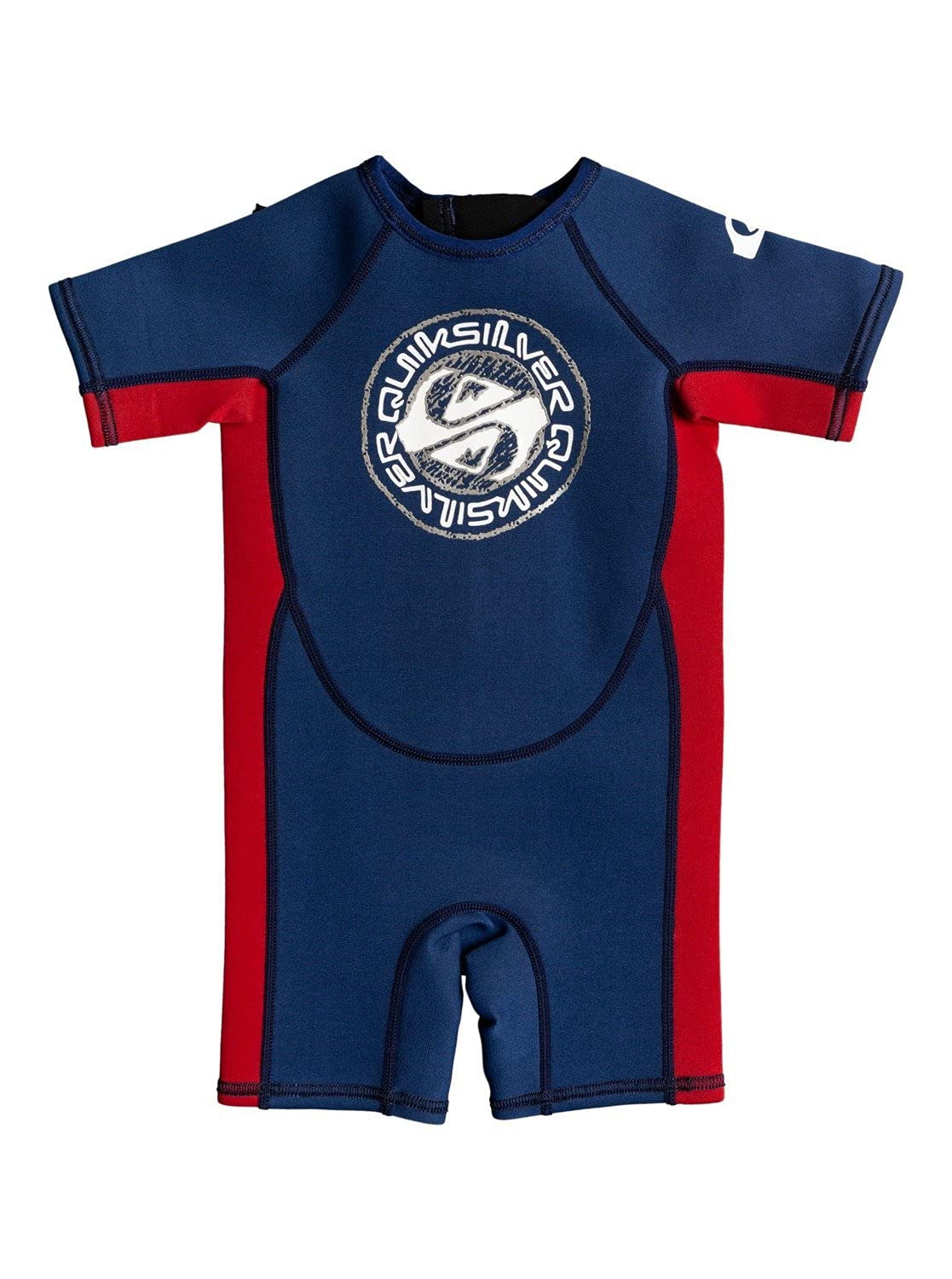 Quiksilver Youth 1.5mm Toddler Short Sleeve Back Zip Springsuit - Insignia/High Risk | 3T