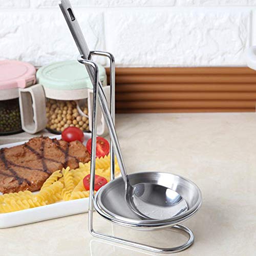 Spoon Rest Holder, iPstyle Stainless Steel Vertical Saving Soup Ladles Holders or Hotpot Restaurant, Buffet, Fast Food Restaurant Kitchen Decor Tool (Spoon Rest - 2Pack)
