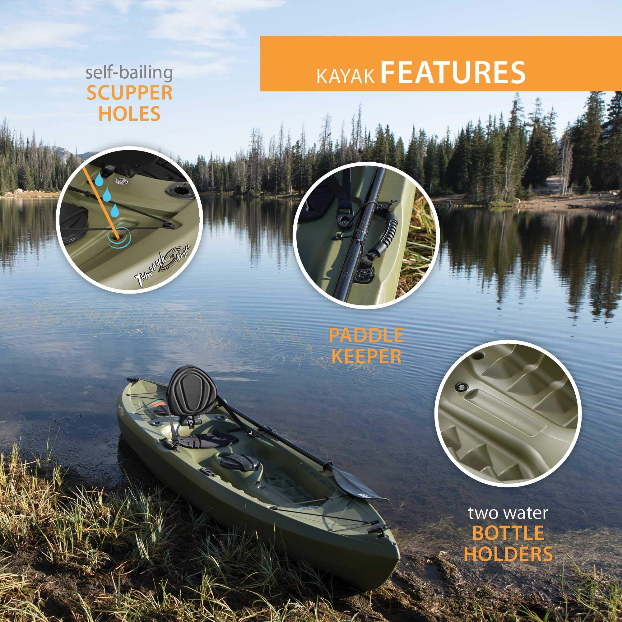 Lifetime Tamarack Angler Sit-On-Top Kayak, Olive, 120"