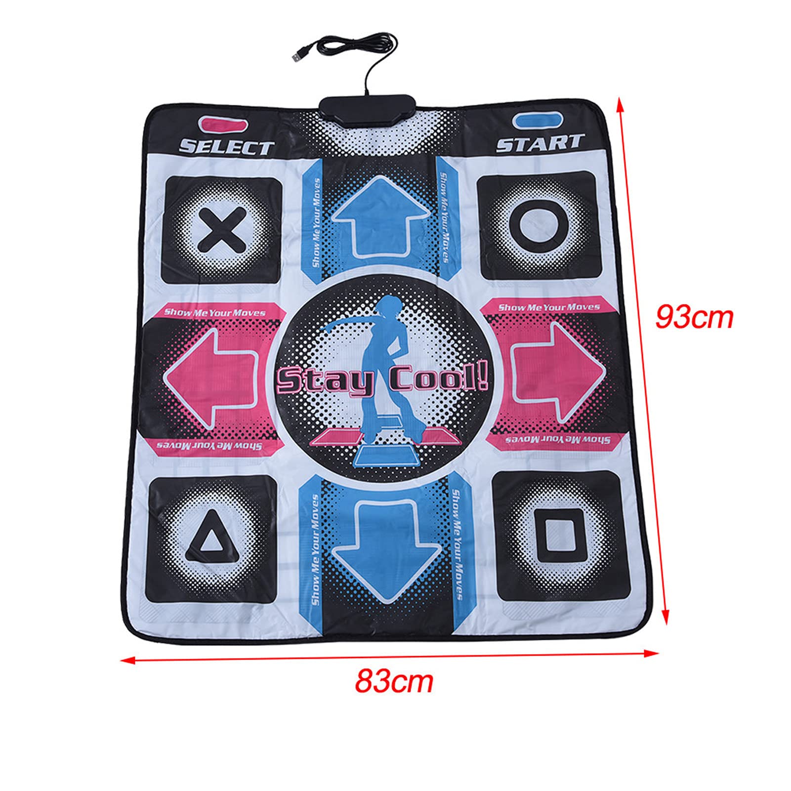 USB Dance Floor Mat Nonslip Dancing Step Dance Mat Pad Blanket Compatible for PC Laptop Video Game, Musical Play Mat Dancer Blanket for Kids Adults Family Home Entertainment