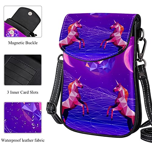 Small Crossbody Bag Unicorn Horse Cell Phone Purse Wallet