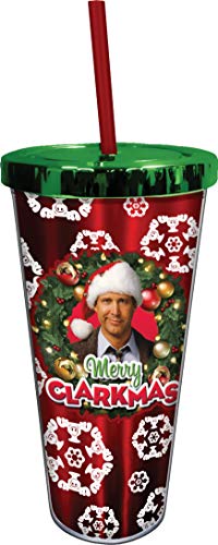 Spoontiques Merry Clarkmas Foil Cup w/Straw