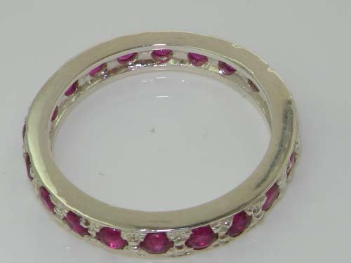 LetsBuyGold 925 Sterling Silver Real Genuine Ruby Womens Promise Ring - Size 9