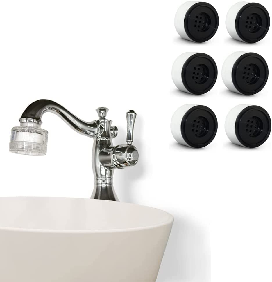 QPD Bathroom and Kitchen Water Faucet Filter System and Replacement Filter with 7 Adapters + 3 Exclusive for Pull-Out Faucet and Aerator (Sediment Water Filter) and 6 Replacement Sediment Filters