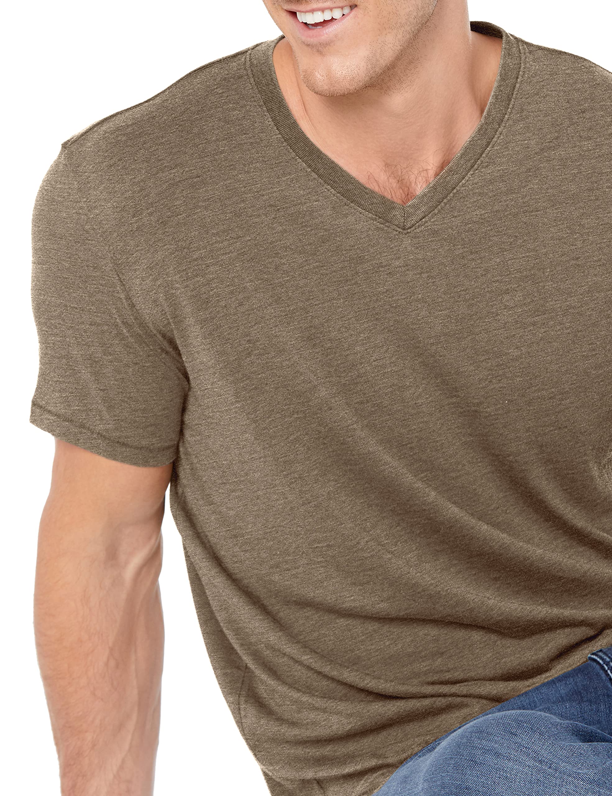 Lucky Brand mens Venice Burnout V-neck Tee T Shirt, Dark Olive, X-Large US