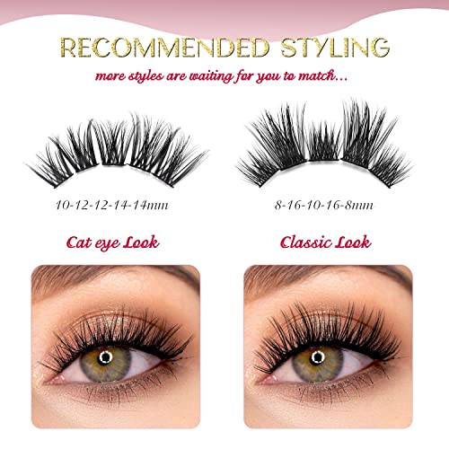 MilyBest 368 Pcs Cluster Lashes 8-16mm C Curl DIY Lashes Cluster Lash Bond and Seal Cluster Waterproof Individual Lashes Glue