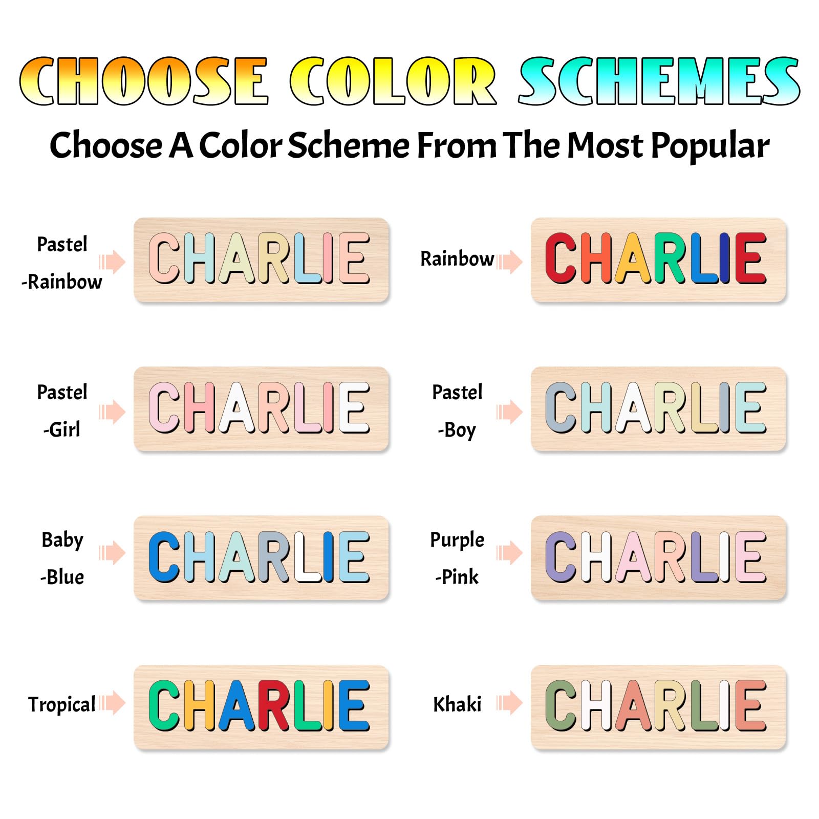 SalaGraphics Personalized Name Puzzles for Toddlers 1-3, Easter Basket Stuffers for Toddler, Personalized Baby Gifts, Wooden Name Puzzle for Kids Personalized, Montessori Toys for 1 Year Old