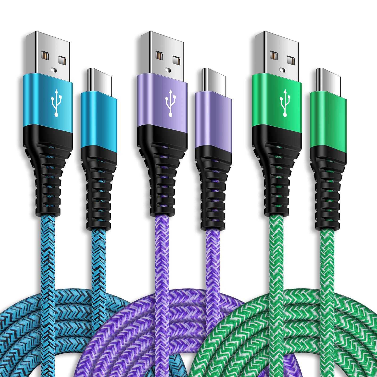USB Type C Cable USB C Fast Charging Cable 6FT Rapid Android Phone Charger Cord Samsung Charging Cable Type C for Samsung Galaxy S22/S22 Ultra/S21/S20/S10/A52/A32/A53/A13 5G/A12/A23/A03s/A11/A21/A51
