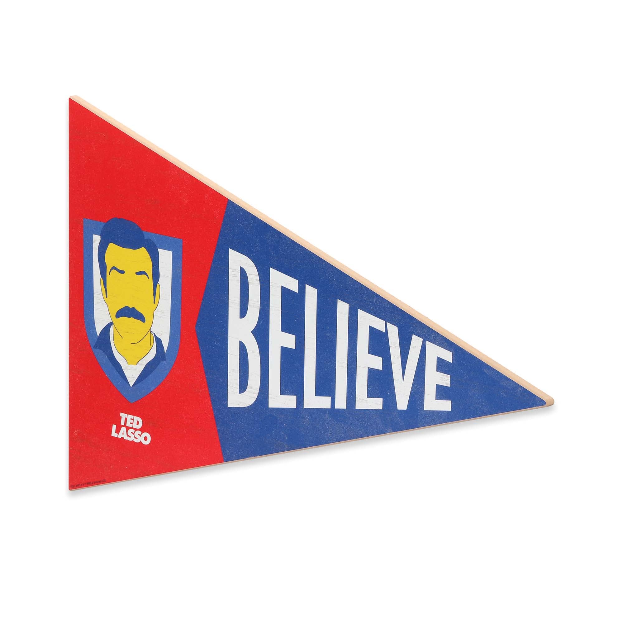Open Road Brands Ted Lasso Believe Pennant Wood Wall Decor - Large Ted Lasso Wall Art for Home or Office - Great Gift Idea