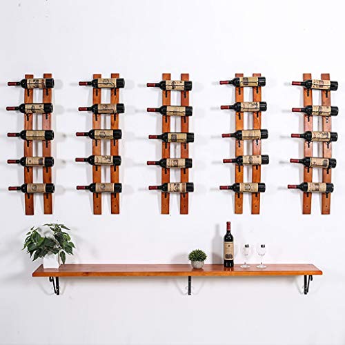 Wall Mounted Wine Rack Barrel Stave Hanging Wine Rack ,5/6/8 Bottle Barrel Stave Wooden Wall Mounted Wine Rack, Wine Bottle Holde Wall Mounted Wine Rack for Home (Size : 150 * 19.5