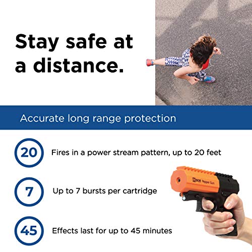 MACE Brand Self Defense Bundle, includes 2 Pepper Spray 2.0 Guns and 6 Refill Canisters, Accurate 20β Powerful Pepper Spray That Leaves UV Dye on Skin, Integrated LED Light Enhances Aim, Black