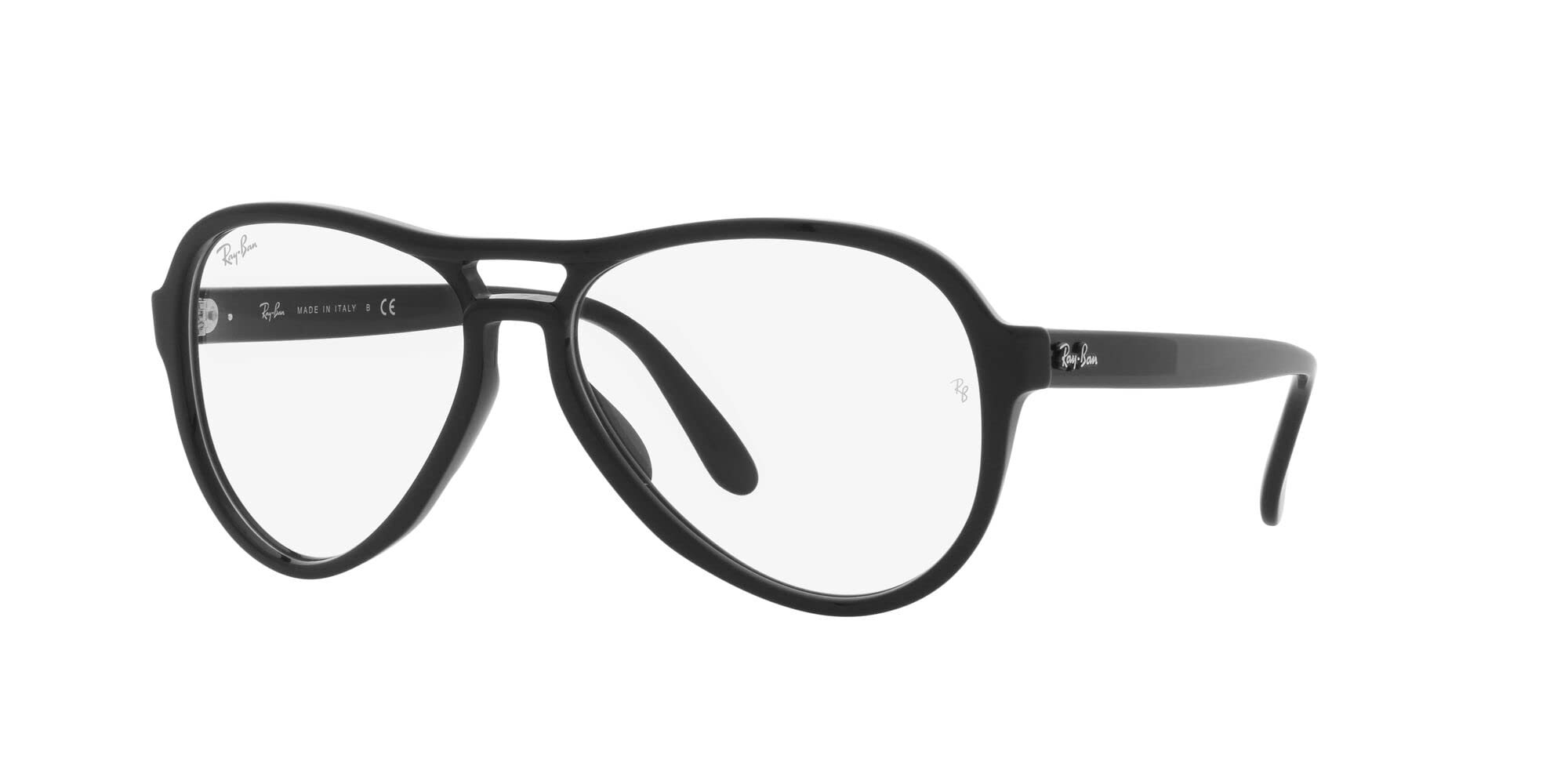 Ray-Ban RX4355V Vagabond Aviator Prescription Eyewear Frames, Black/Demo Lens, 58 mm