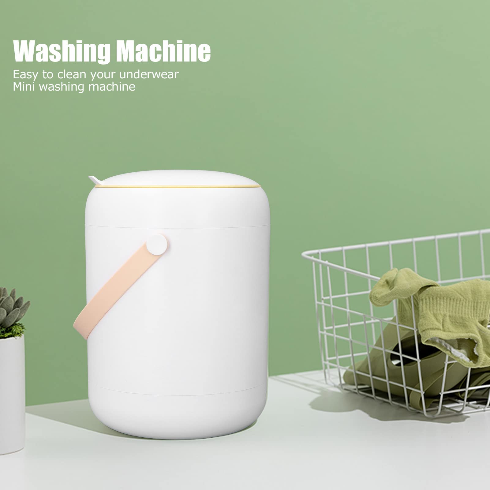 Portable Washing Machine, Lavadora Portatil, Portable Washer, Mini Washing Machine, Intelligent Underwear Washer 3L Capacity US Plug 100β240V(white)