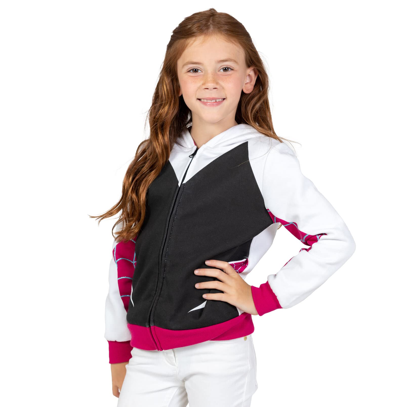 Marvel Spider-Man Spider-Gwen Ghost Spider Toddler Girls Fleece Zip Up Hoodie 2T