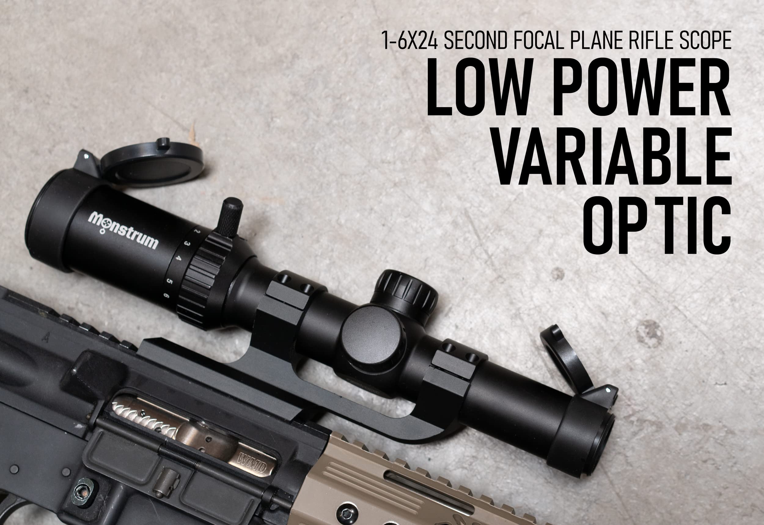 Monstrum 1-6x24 LPVO Rifle Scope | Offset Scope Mount