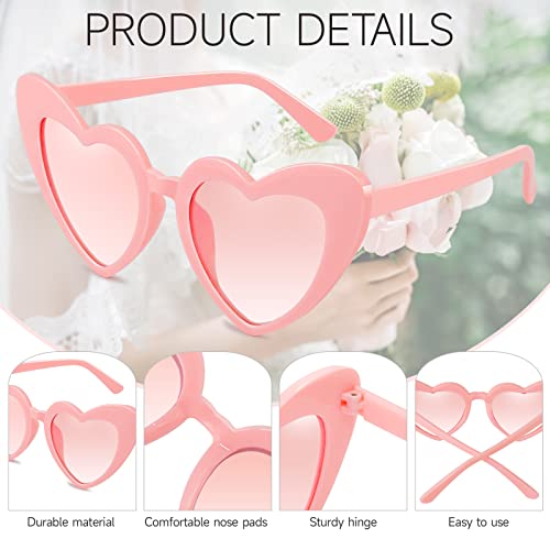 Salfboy Heart Shaped Sunglasses for Women Bride Sunglasses Bachelorette Vintage Cat Mod Wedding Sunglasses(8805-2*pink)
