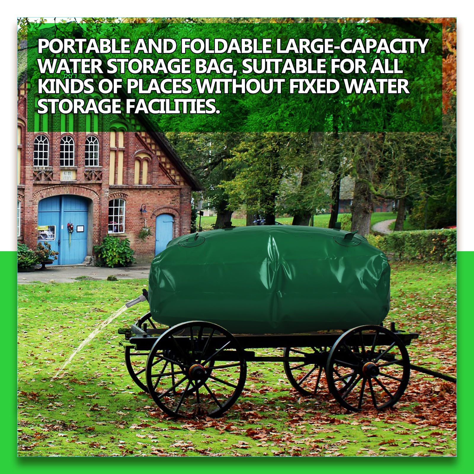 Large Capacity Water Tank Bladder Water Bladder Storage with Spigots Portable Water Container RV Truck Collapsible Rainwater Storage Bag for Camping Drought Fire Prevention Emergency Irrigation (240L)
