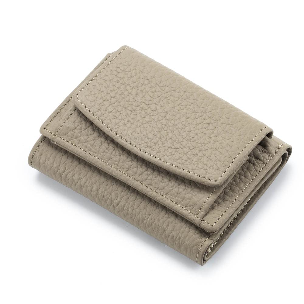 Small Mini Leather Wallet for Women with RFID Blocking Trifold Purse Credit Card Holder Coin Pocket (Grey),sdg283471760p409c444s843
