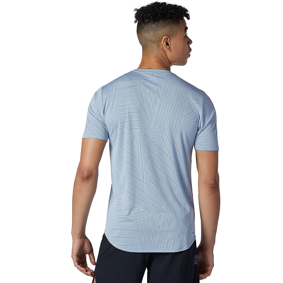 New Balance Men's Q Speed Fuel Short Sleeve, Light Slate, Small