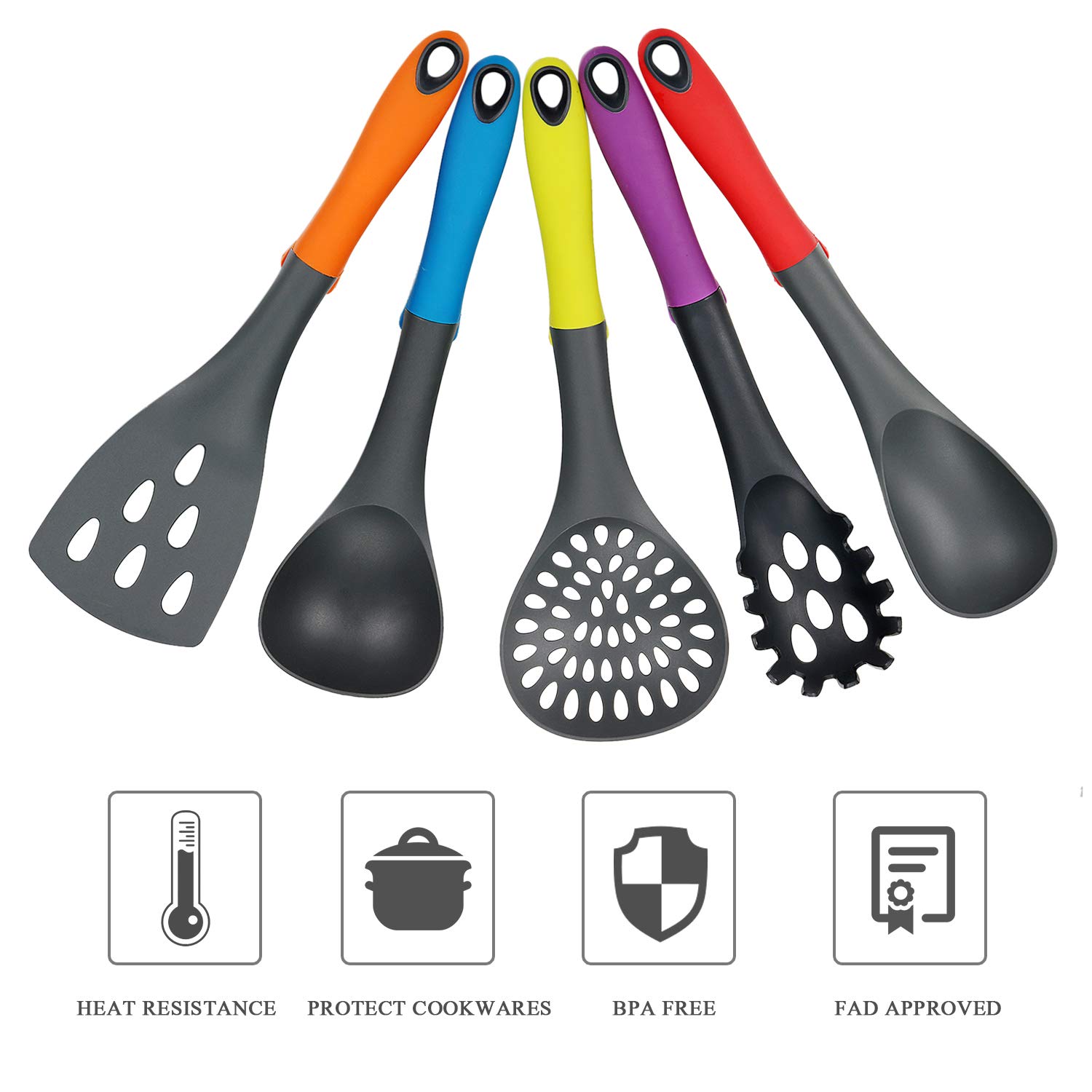 Kitchen Utensil Set - 10 PCS Silicone Kitchen Cooking Utensils Set - Rose Gold Stainless Steel Handle Kitchen Gadgets Set for Nonstick Cookware - BPA Free-Kitchen Tool Set With Holder (11pcs)