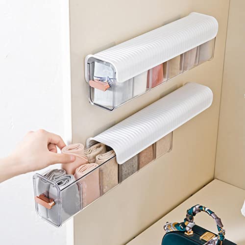 Wall-mounted underwear storage box without perforation to put underwear socks bra three-in-one household wardrobe finishing box artifact wall mounted underwear storage box, for underwear socks ties
