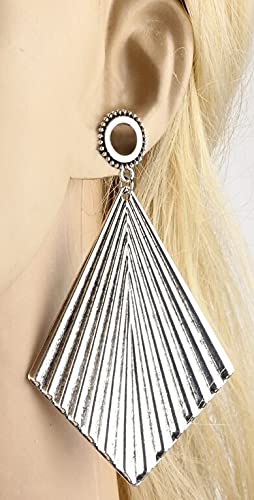 Pierced Republic Dangling Large Pendant Ear Gauges - Pair of Stainless Steel Screw-On Ear Plugs - 6 Size Options (9/16" (14mm))