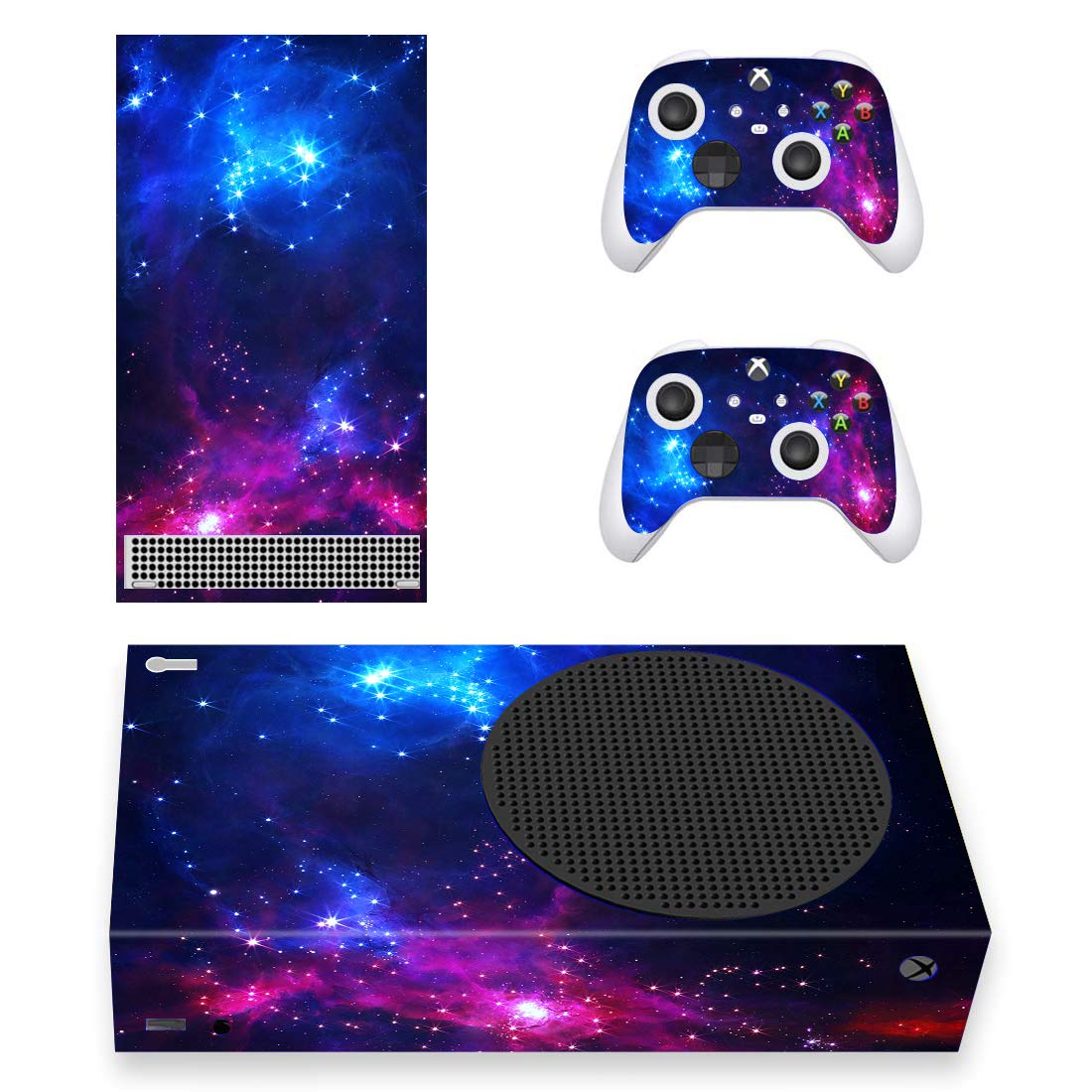Vanknight Xbox Series X Console Skin Decals Stickers Galaxy Space Vinyl for Xbox Series X Console Controllers Purple