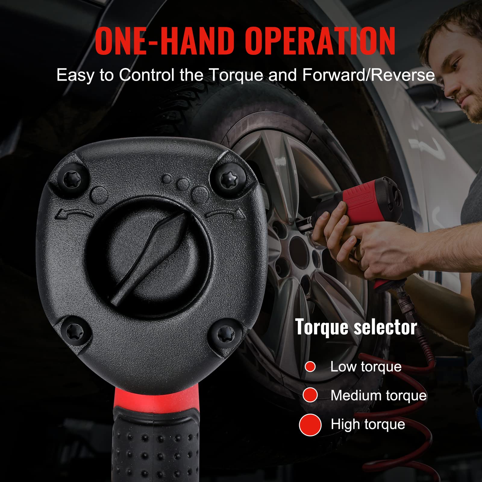 WORKPRO 1/2" Drive Air Impact Wrench 3/8" Air Ratchet Wrench