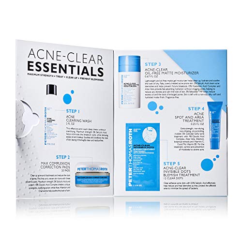 Peter Thomas Roth | Acne-Clear Essentials 5-Piece Kit | Acne Treatment For Face, Acne Skin Care Kit, 5 ct,5 Piece Set(Pack of 1)