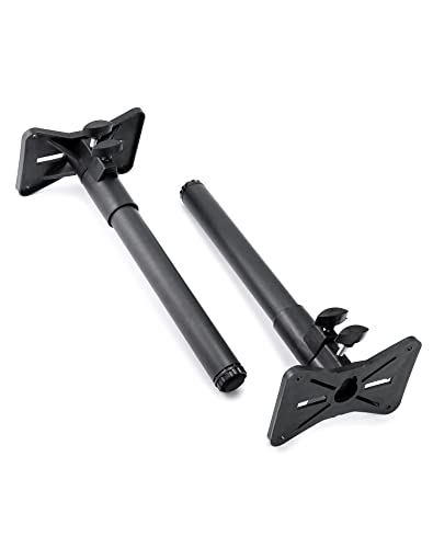 QWORK Undermount Sink Brackets Kit, 2 Pack Steel Undercounter Sink Stand Adjustable Support Sink Leg, Sink Repair Bracket Kit, for Kitchen and Bathroom (17.7-30.3"), Black