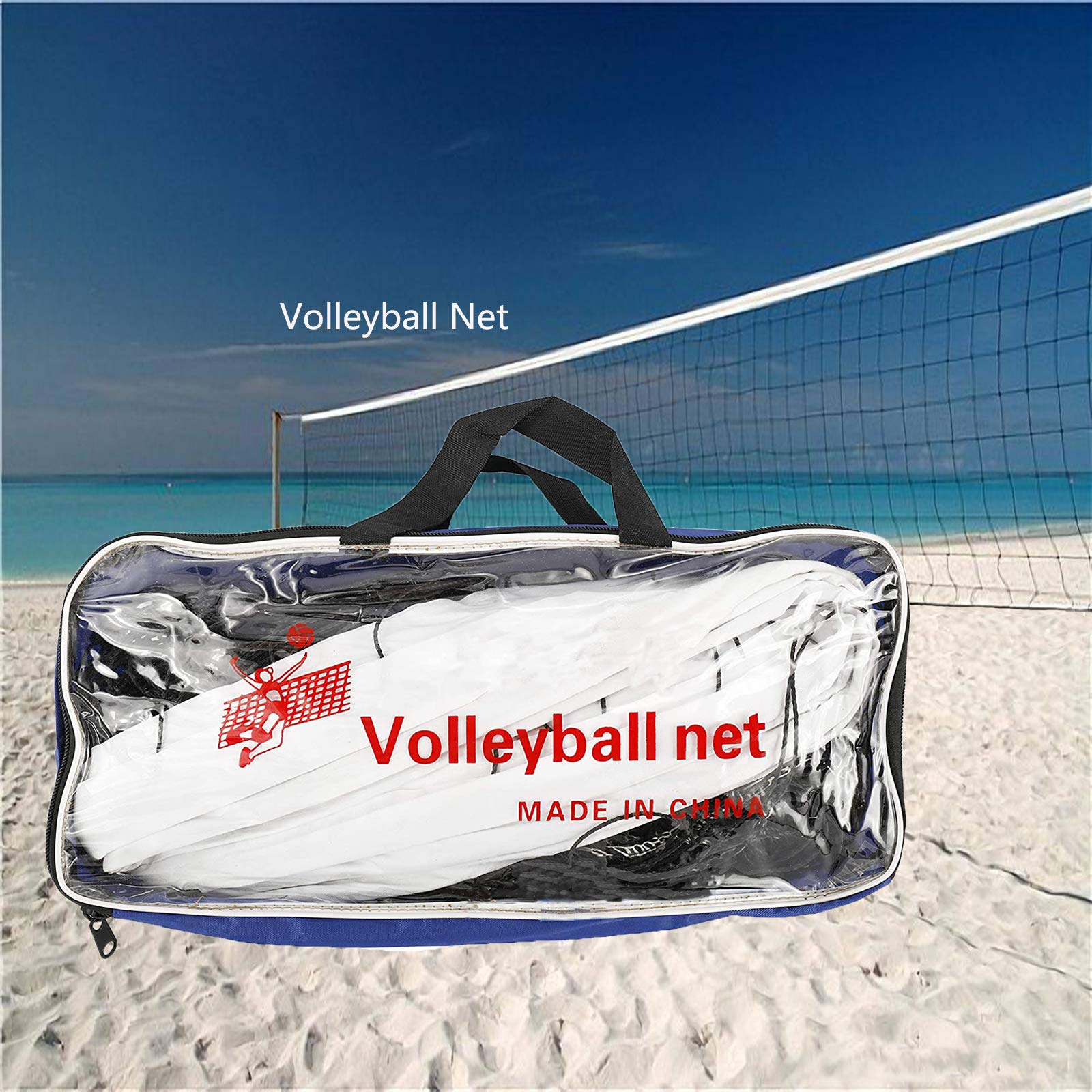 PetierWeit Volleyball Net with Steel Cable Rope Standard Size (32 FT x 3 FT) for Indoor and Outdoor Sports Backyard Beach Sand Pool