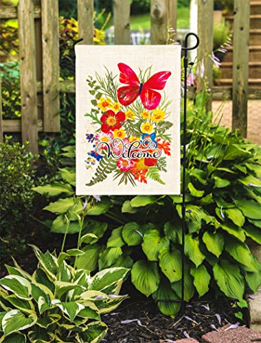 QXQIANXIYE 2 Pack Summer Garden Flags Double Sided 12×18 Inch Small Yard Flag Outside Décor for Farmhouse