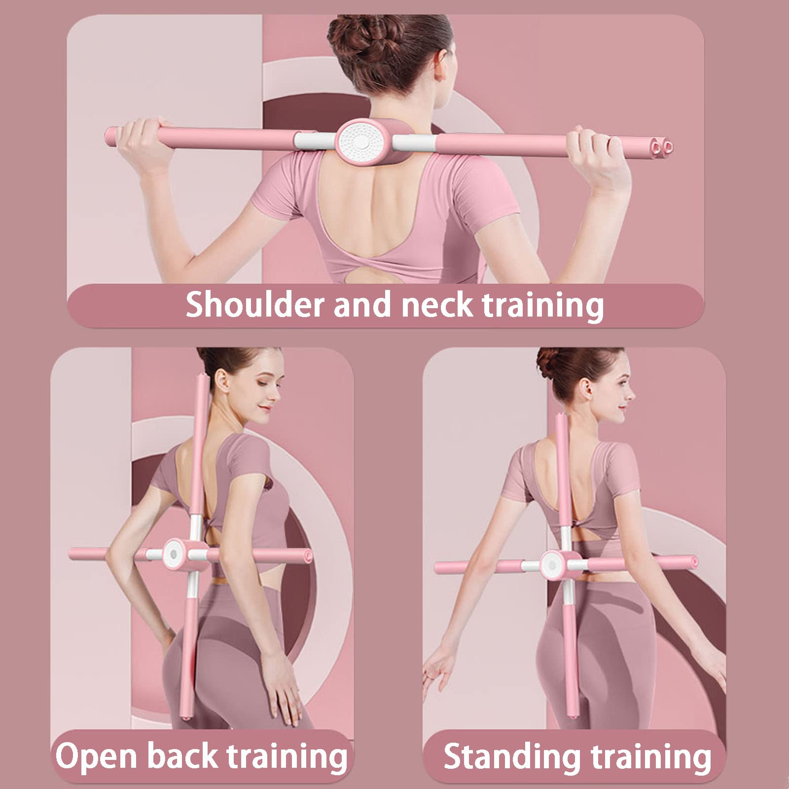 Posture Corrector for Adult and Kids, Yoga Sticks For Posture, Upper Back Posture Brace, back brace for posture Stretching Sticks, Improves Slouch, Prevent Humpback, Relieve Back Pain (Green)