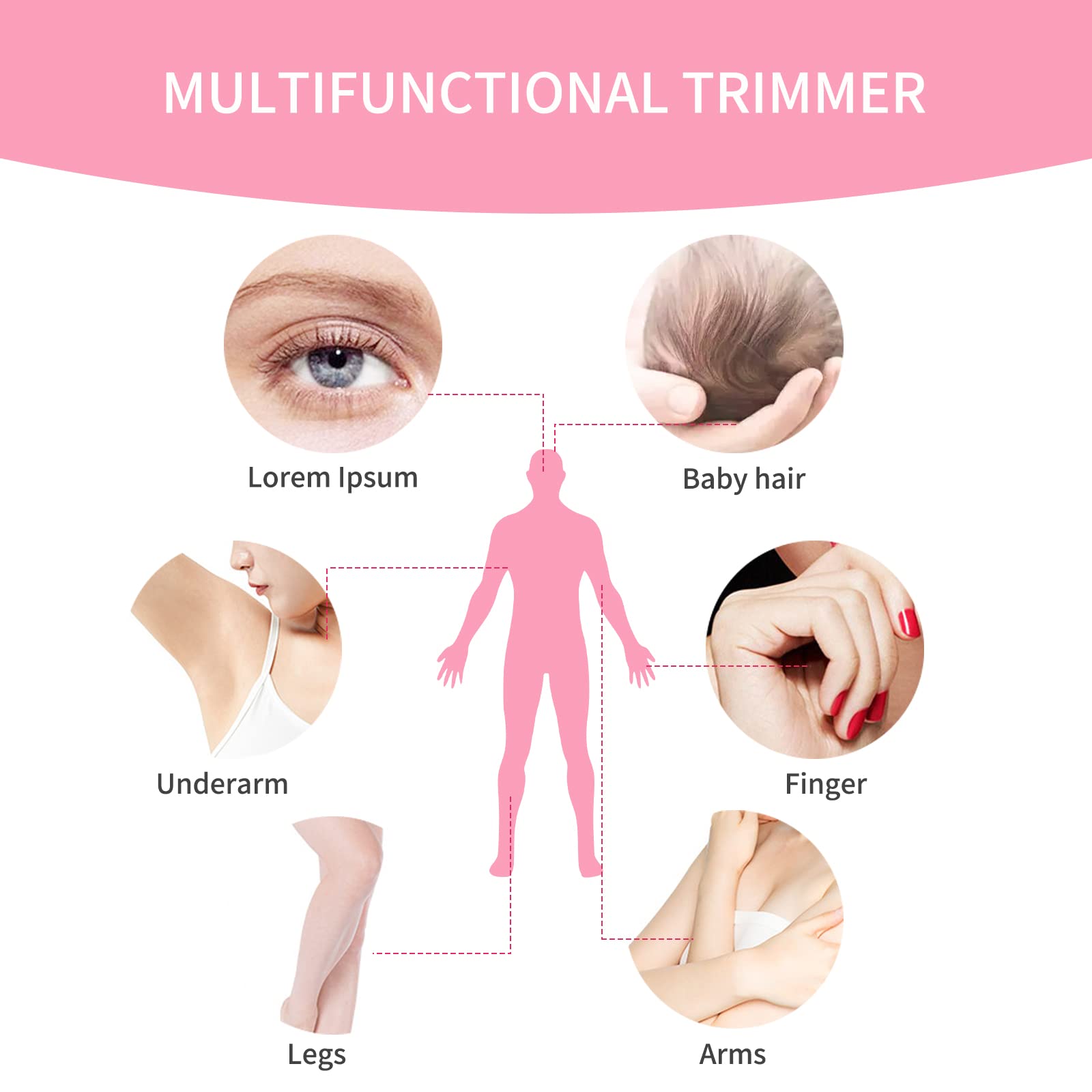 YAFIYGI Peach Fuzz Remover for Women Face Upgraded Eyebrow Trimmer Electric Eyebrow Razor for Men,-Pink