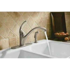 KOHLER 10412-VS Forte Single Control Kitchen Sink Faucet, Swing Spout, Vibrant Stainless