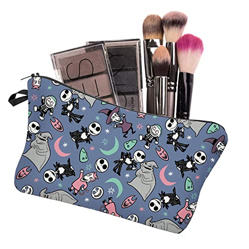 vaoruteng Dead Skull Pattern Cosmetic Bag Makeup Bag for Women Waterproof Zipper Travel Portable Storage Bag 1