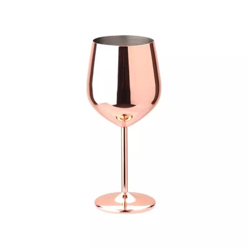 Precision Solutions Rose Gold Fancy Stainless Steel Wine Glasses with Gift Box (Set of 2) 18oz ā Our Stunning & Elegant Metal Wine Glass is Unbreakable - Great for Picnics & Outdoors Events