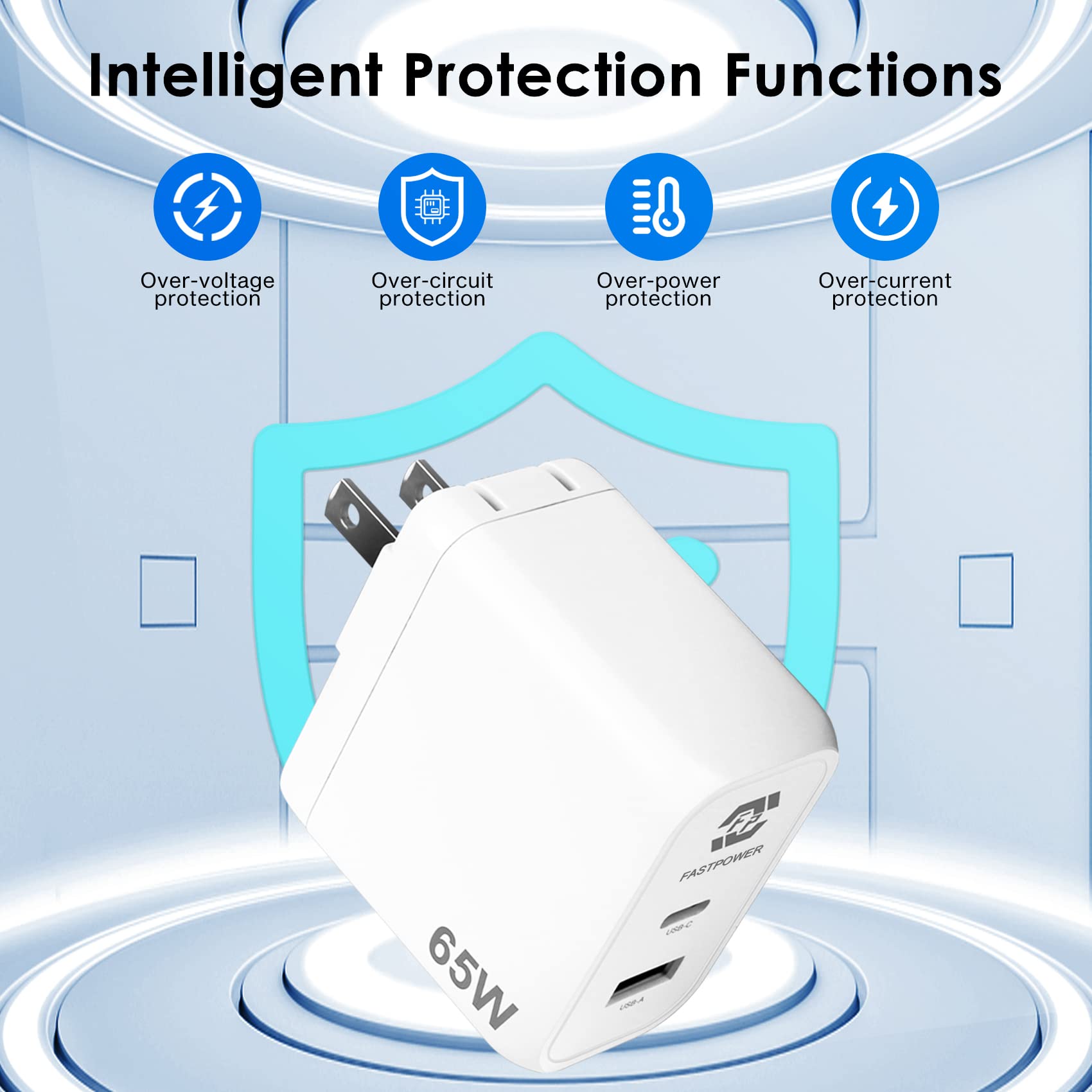 USB C Wall Charger Block Adapter for Ipad Charger,65w Gaming Laptop Charger for iPhone 13/14 Charger Pro/Air MacBook Super Fast Charging Than 20W,30W,60W Android Phone Charger