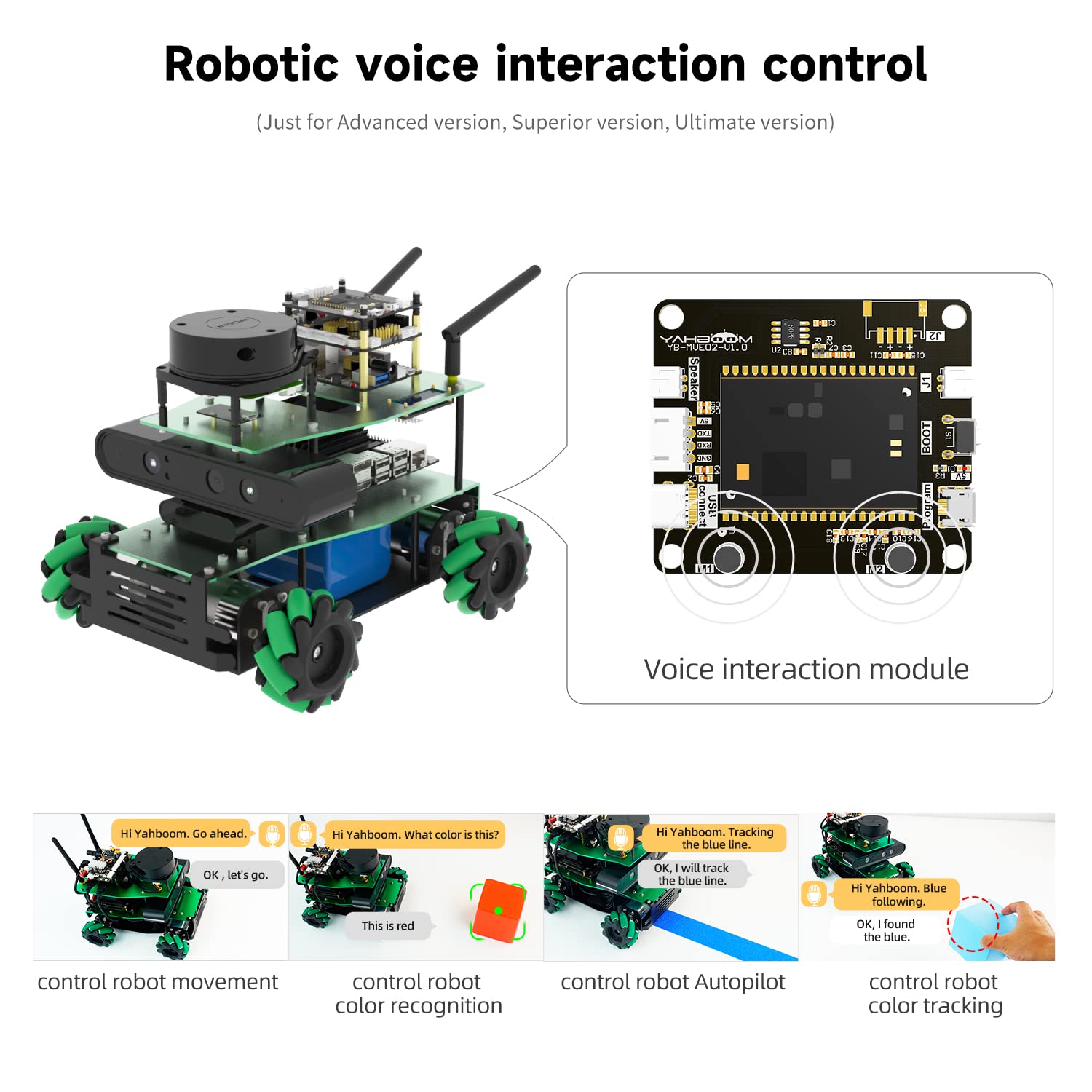 Yahboom ROS Robotic Kit Voice Interactive Control ORBSLAM2+Octomap Mapping for Jetson Nano Xavier NX（Xavier NX Ultimate Ver-with Jetson Xavier NX）