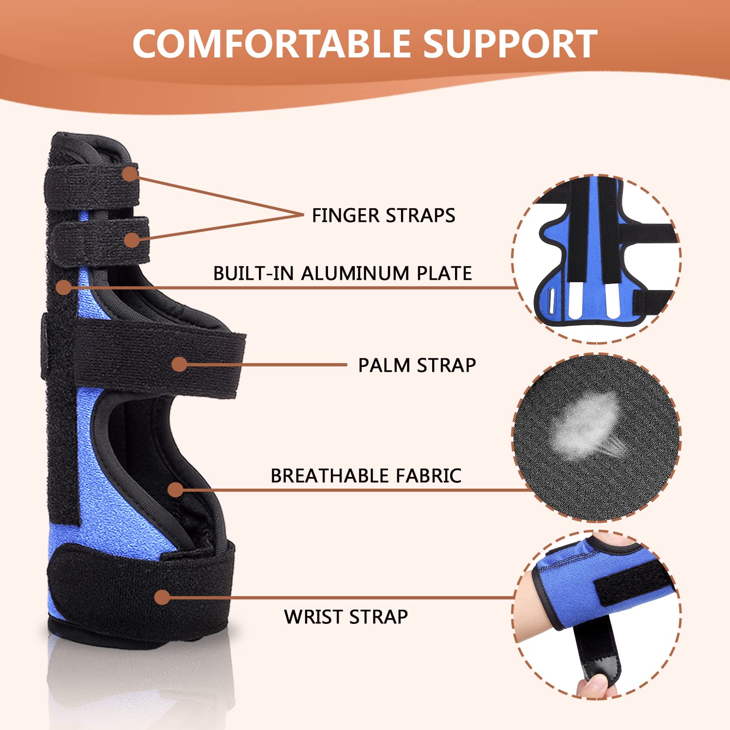 Pinky Finger Splint 4th or 5th Two Finger Splint Metacarpal Finger Splint Hand Brace Knuckle Fracture Splint Finger Immobilizer for Broken Finger Trigger Finger Dislocated Arthritis Pain Relief