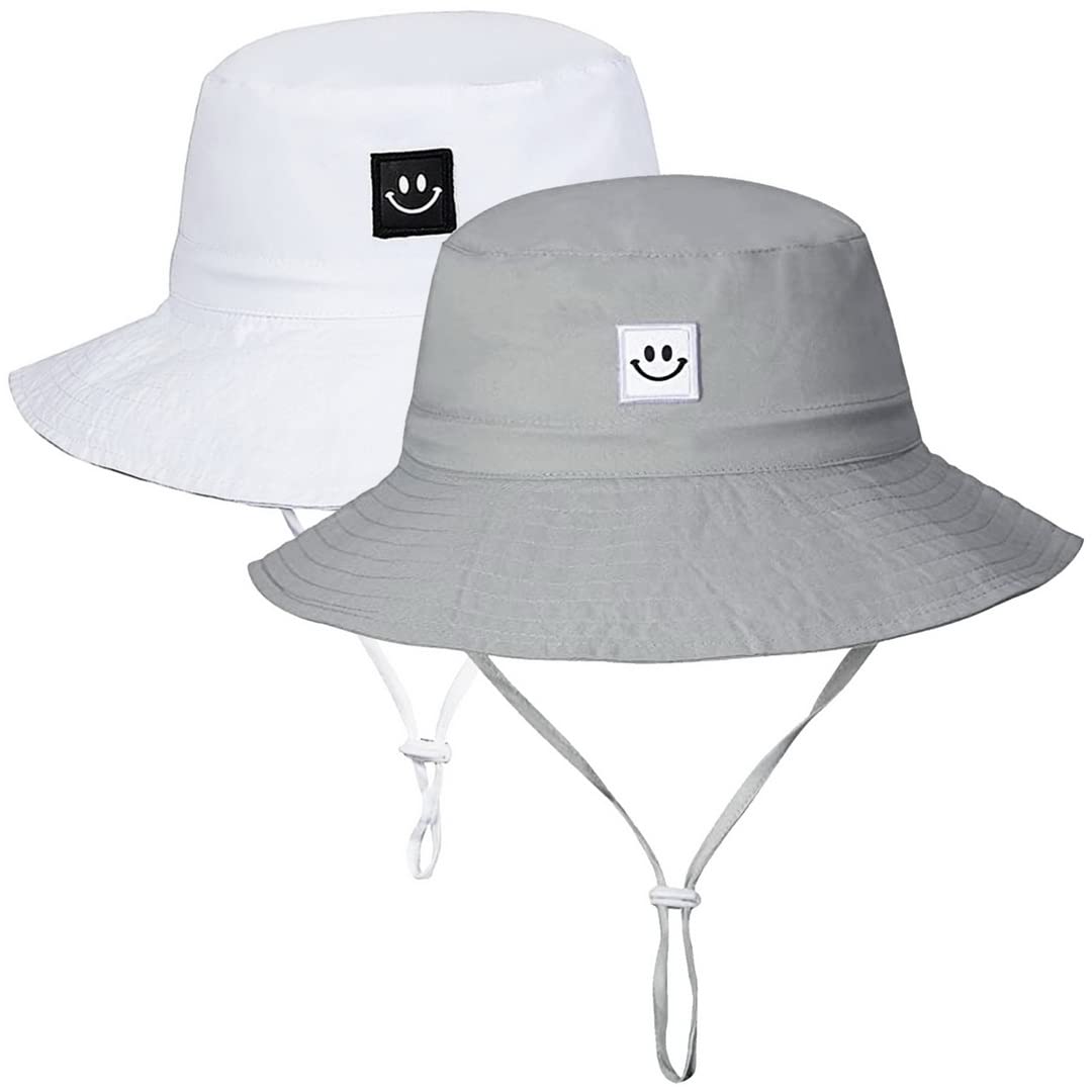 Vashion Baby Bucket Hats 6-12-24 Months UPF50+ Baby Sun Hats 2Pack