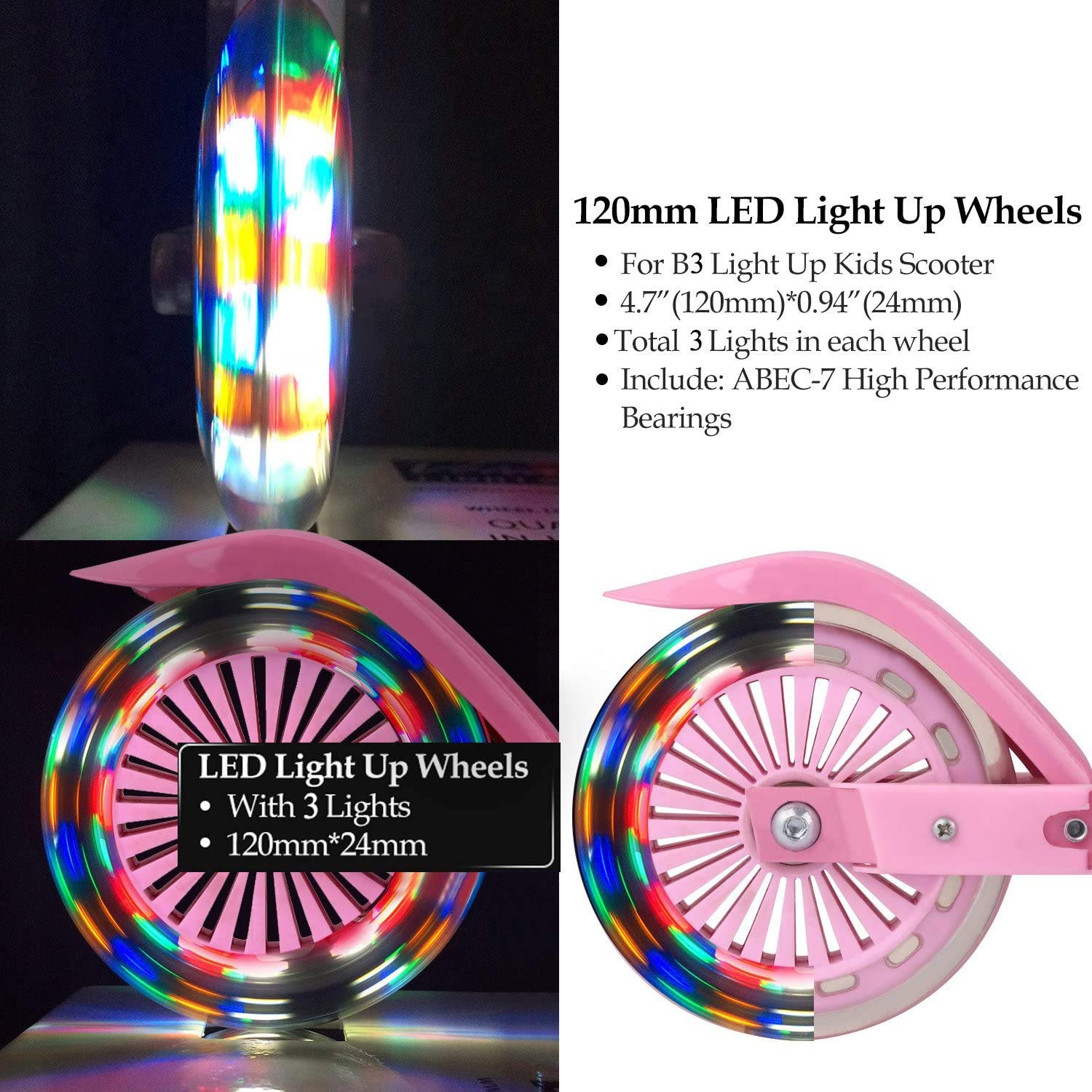 Mini Kick Scooter Aluminum Folding Scooters Adjustable Height with Light Up Wheels for Kids Girls Boys Toddler, Ages 3-8 Years