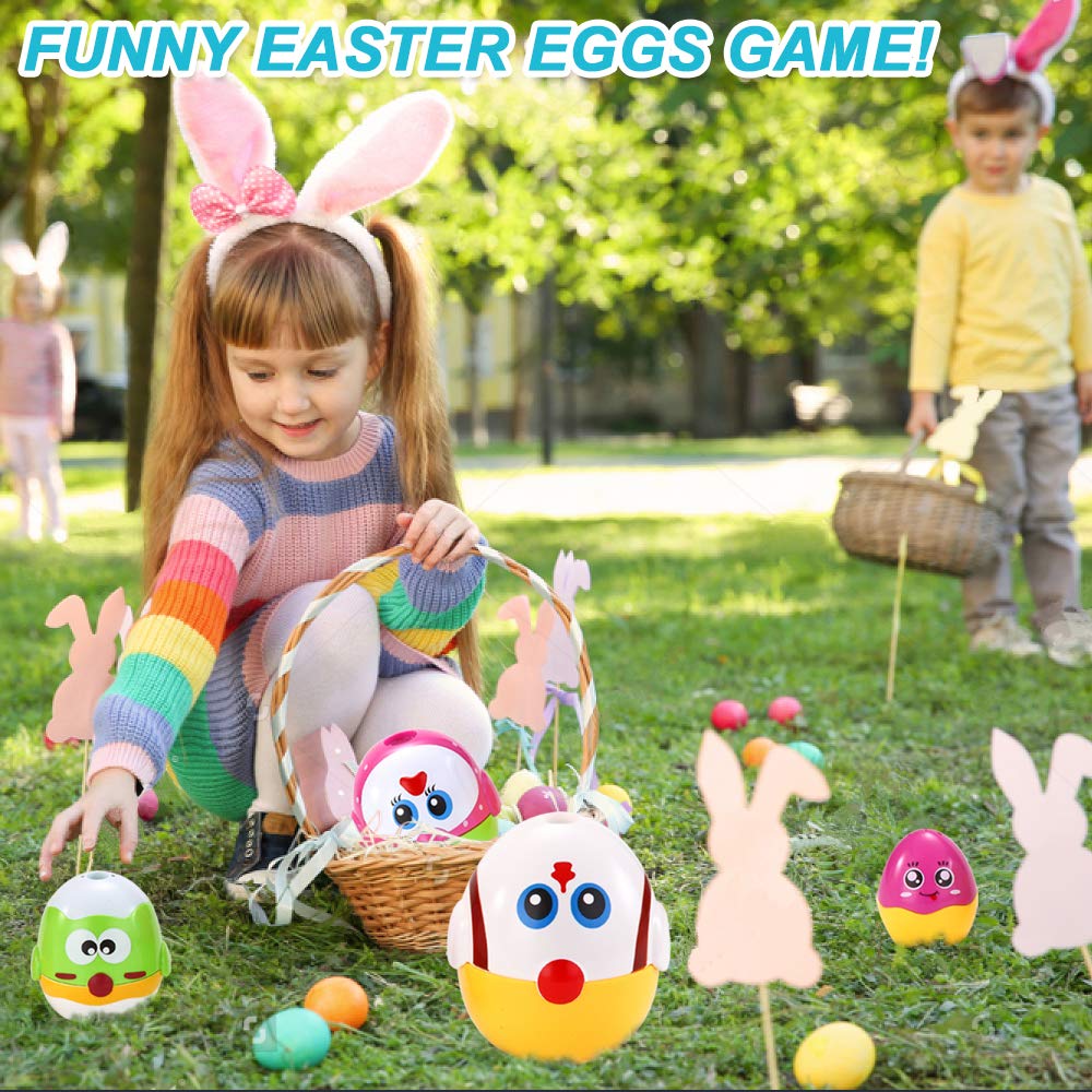 VATOS Easter Basket Stuffers, Plastic Nesting Easter Eggs Stacking Toy, Matching & Sorting Learning Toys for 18 Months+ Baby Toddlers