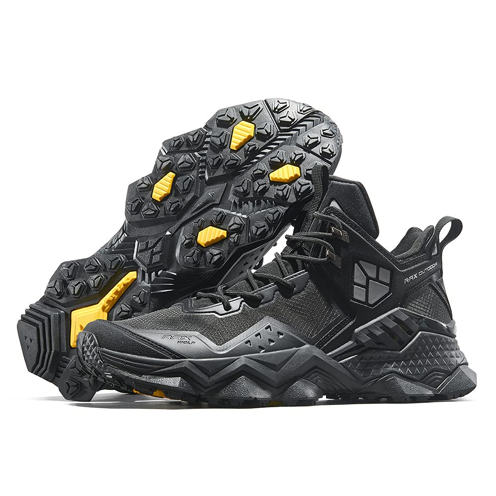 RAX Men's Lightweight Backpacking Hiking Shoes (black, numeric_12)