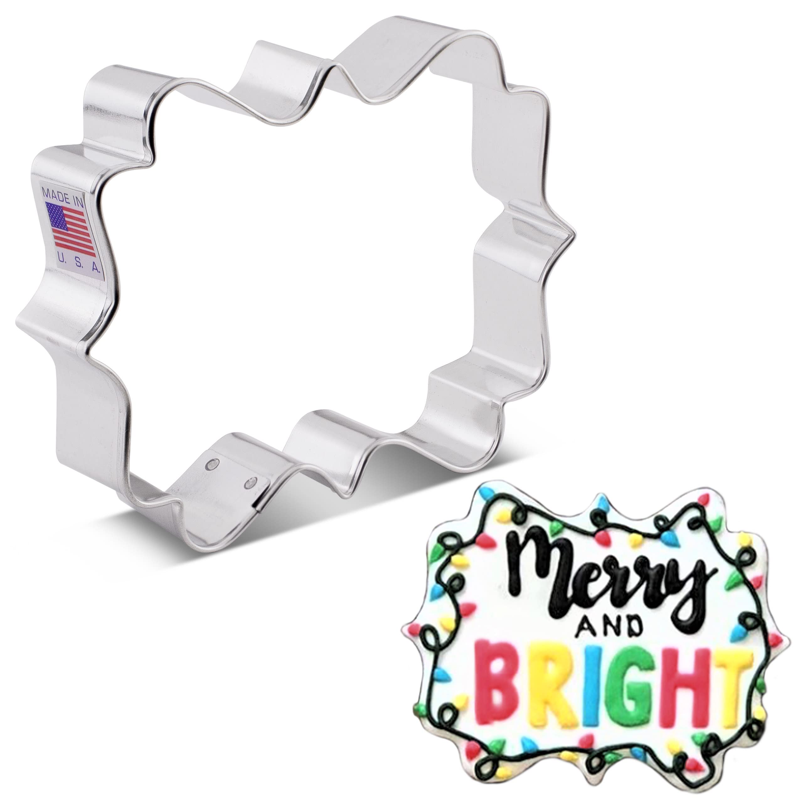Square Plaque Cookie Cutter, 4.25" Made in USA by Ann Clark