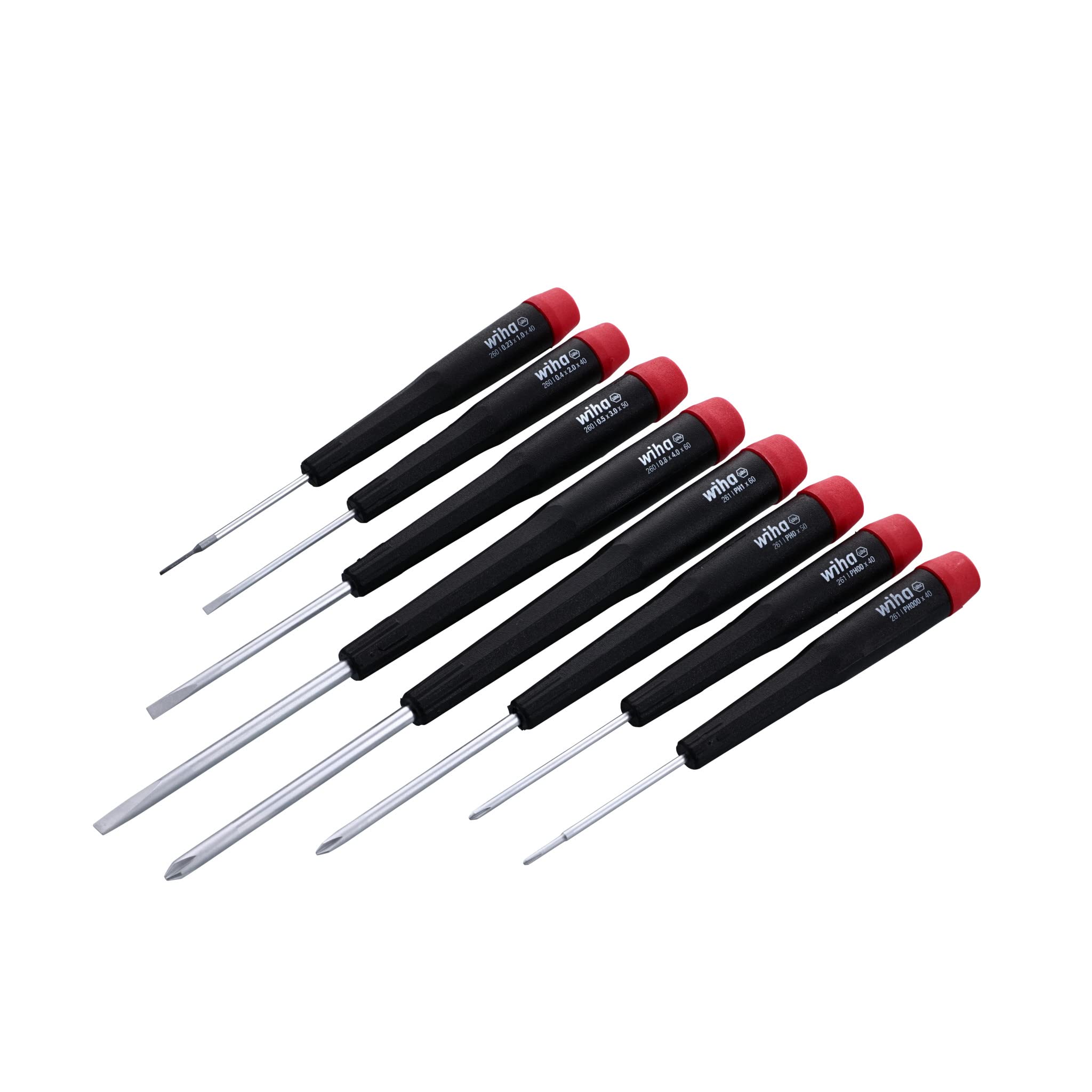 Wiha 26199 Slotted and Phillips Screwdriver Set in Rugged Canvas Pouch, 8 Piece